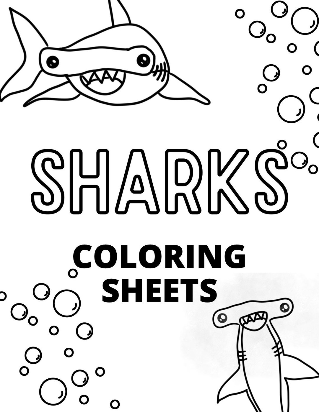 Shark Coloring Pages for Kids-digital Download Printable - Etsy