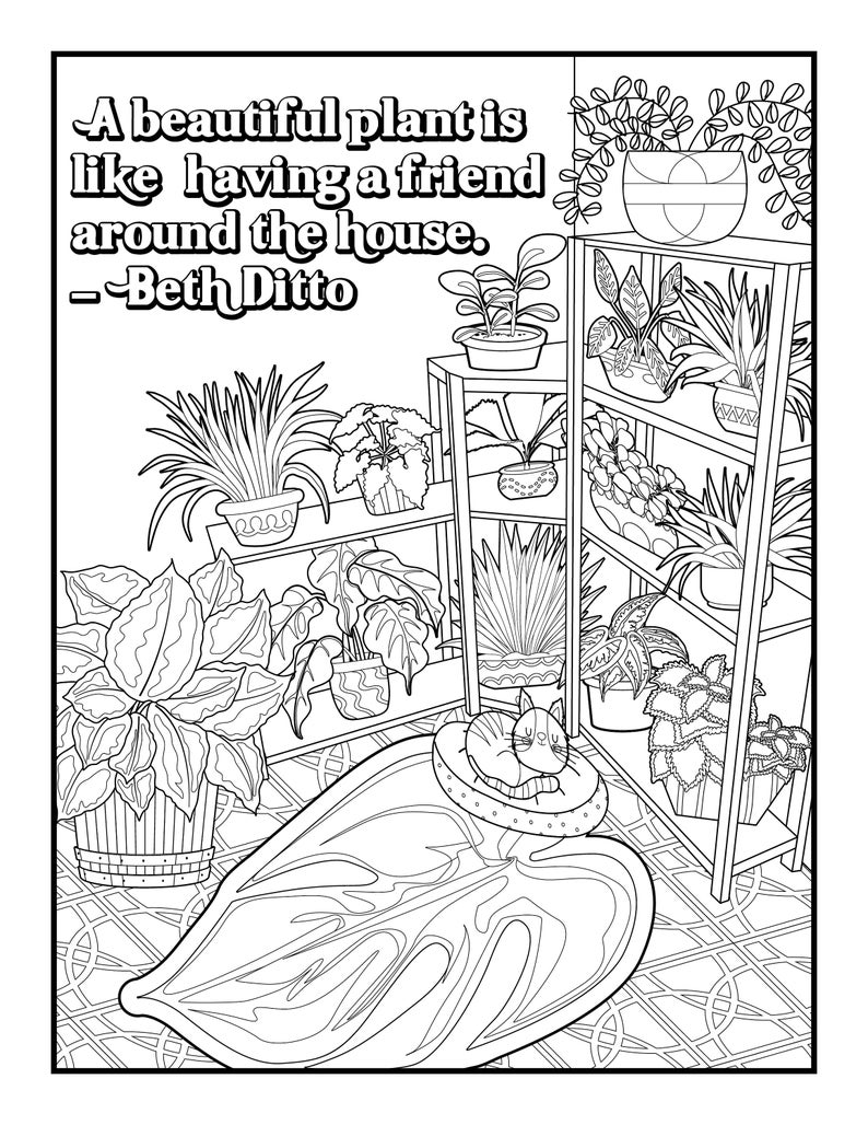 Digital Download Printable Houseplants Coloring Pages (group 1) - Etsy
