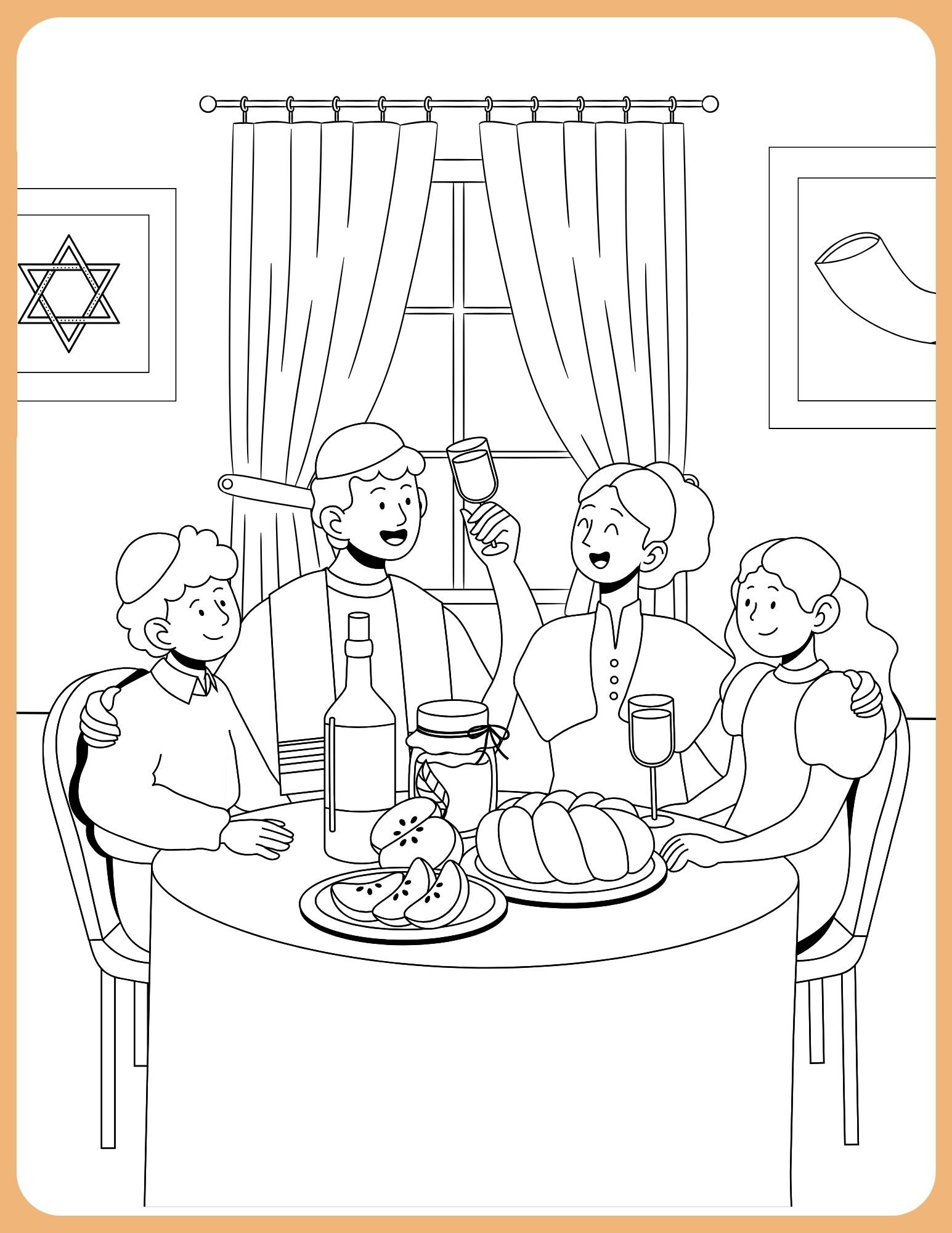 Rosh Hashana Printable Activity Sheet for School Aged Kid Jewish New ...