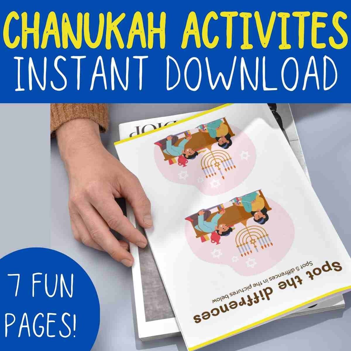 Hanukkah Printable Activity Sheet for School Aged Kid Chanukah Pdf ...