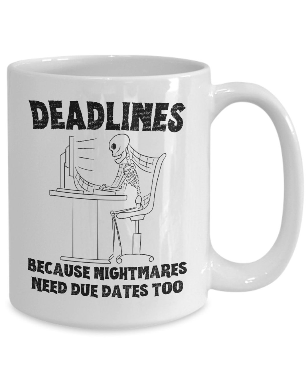 Office Horror Mug, Funny Work Deadlines Gift Idea for Coworker, Spooky ...