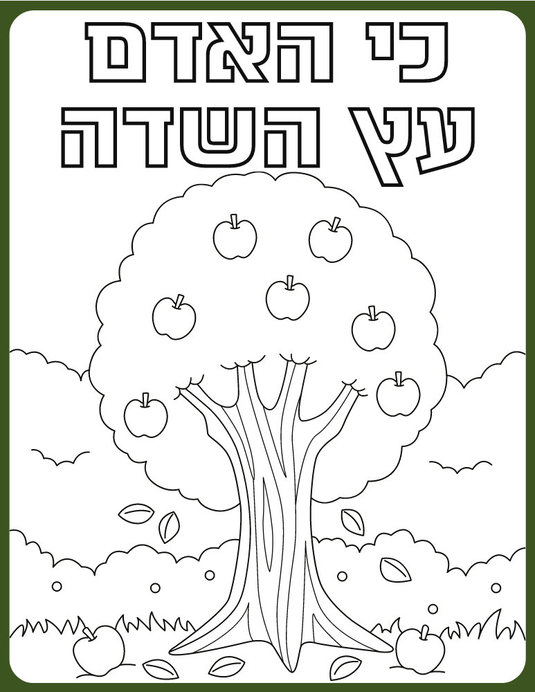 Tu Bshvat Printable Activity Sheet for School Aged Kid Tu B'shavat Pdf ...