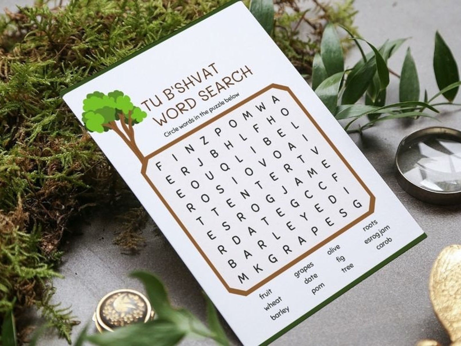 Tu Bshvat Printable Activity Sheet for School Aged Kid Tu B'shavat Pdf ...