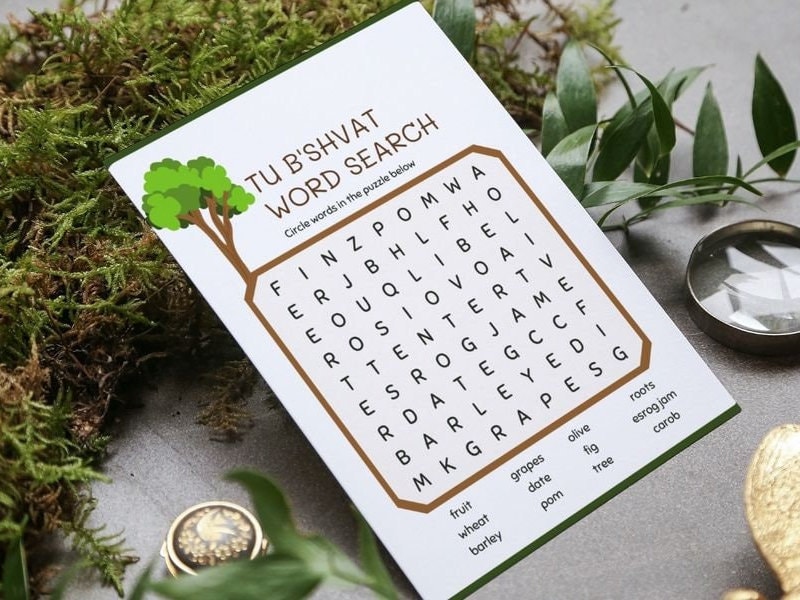 Tu Bshvat Printable Activity Sheet for School Aged Kid Tu B'shavat Pdf ...