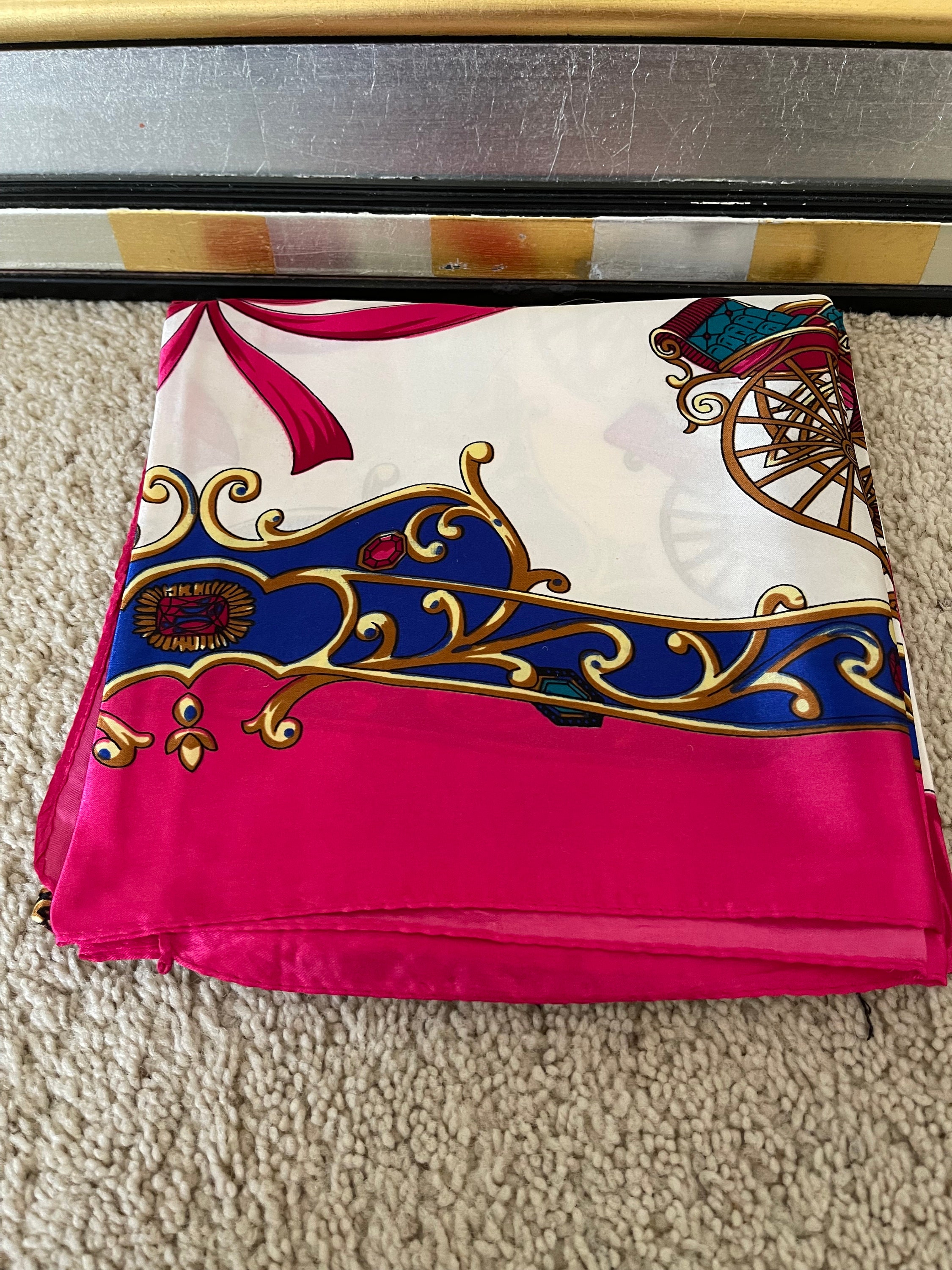 Vintage Silk Scarf Pink Silk Scarf Head Scarf Silk Bandana Hair Scarf ...