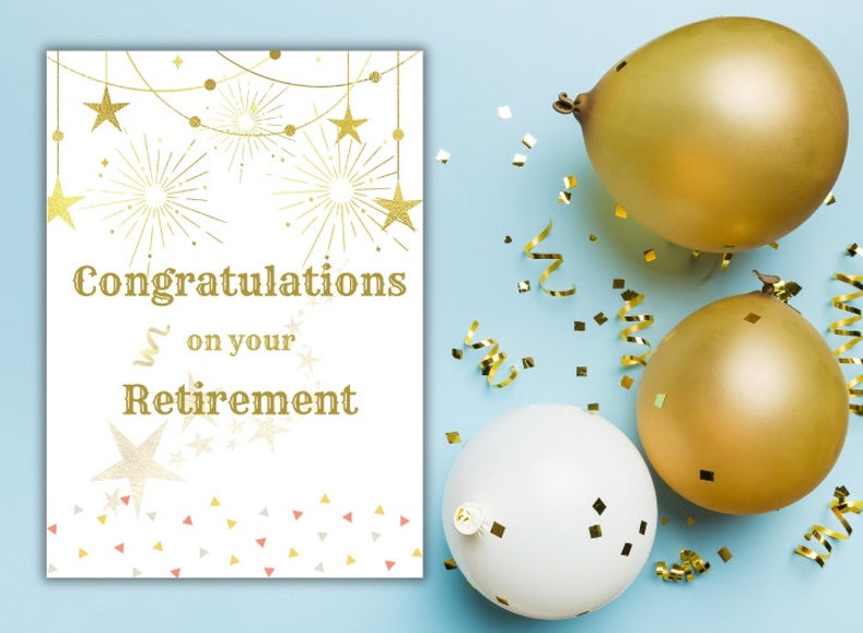 Retirement Card, Printable 5"x 7" Digital Card, Printable ...