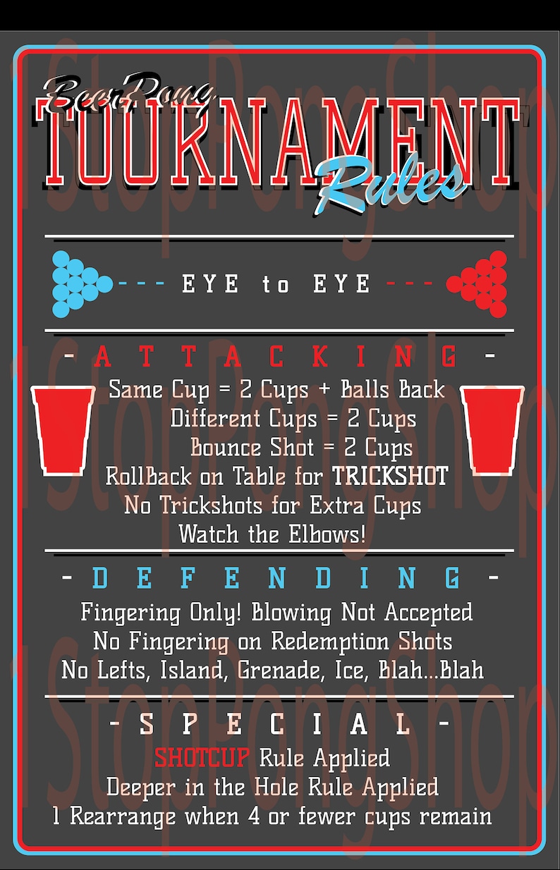 CUSTOMIZABLE Beer Pong Tournament Rules Poster, Instant Download ...