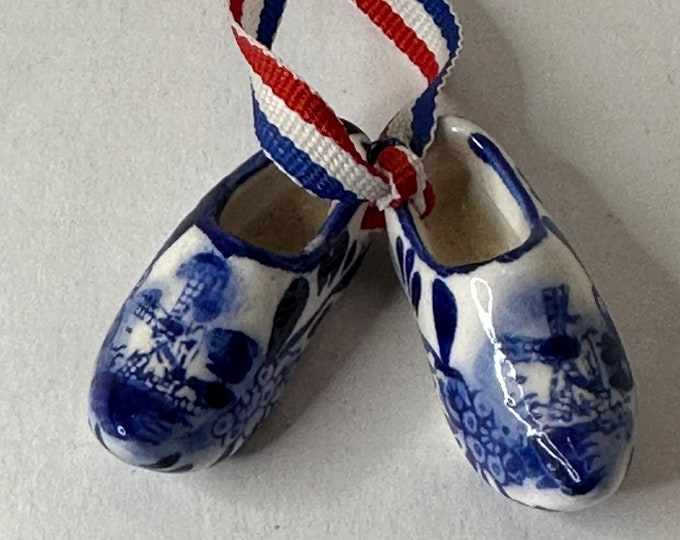 Holland Miniature Shoes Clogs Delft Blue Souvenir - Etsy