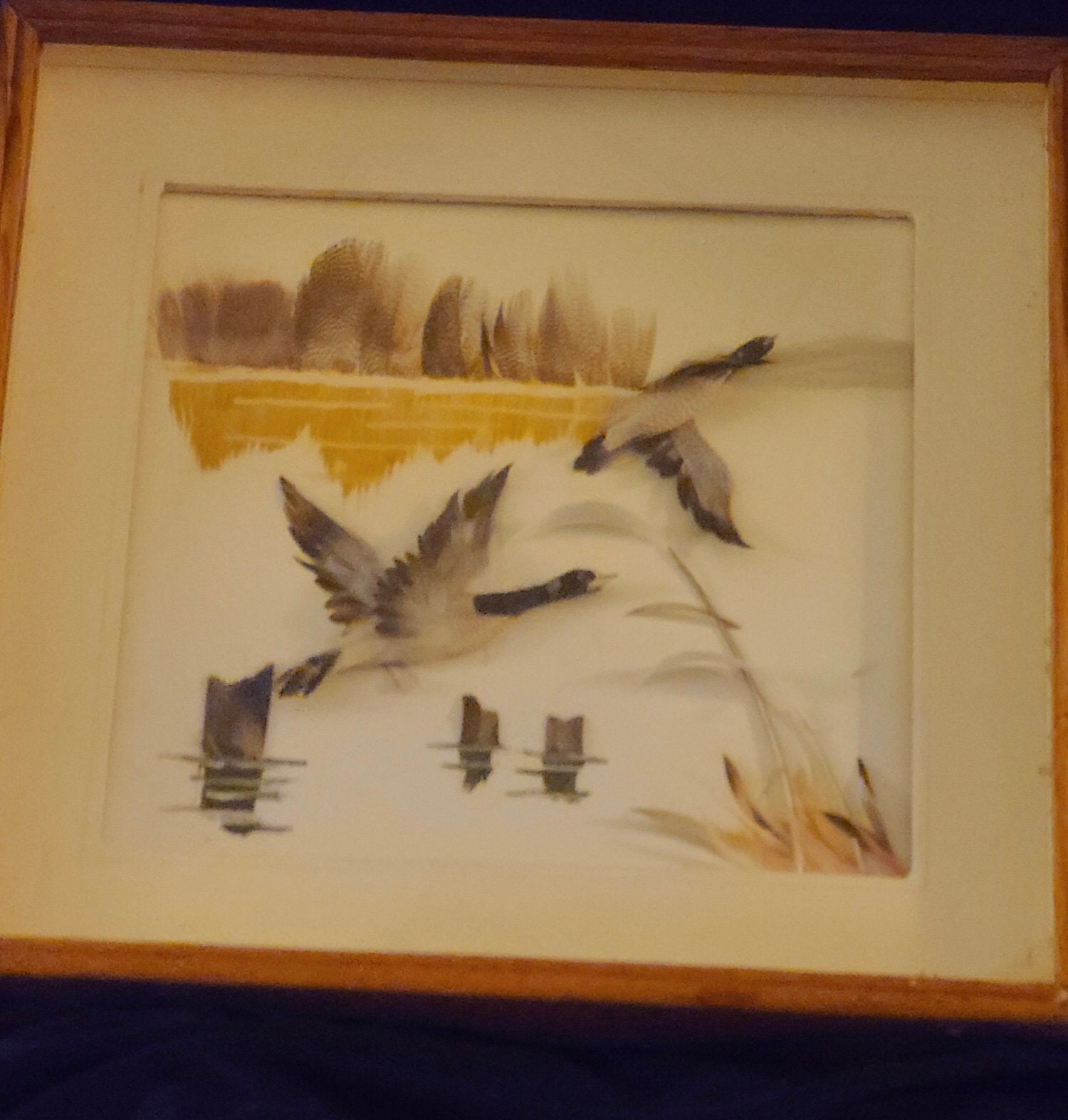 Flying Geese Shadow Box Frame Real Feathers Wall Art - Etsy