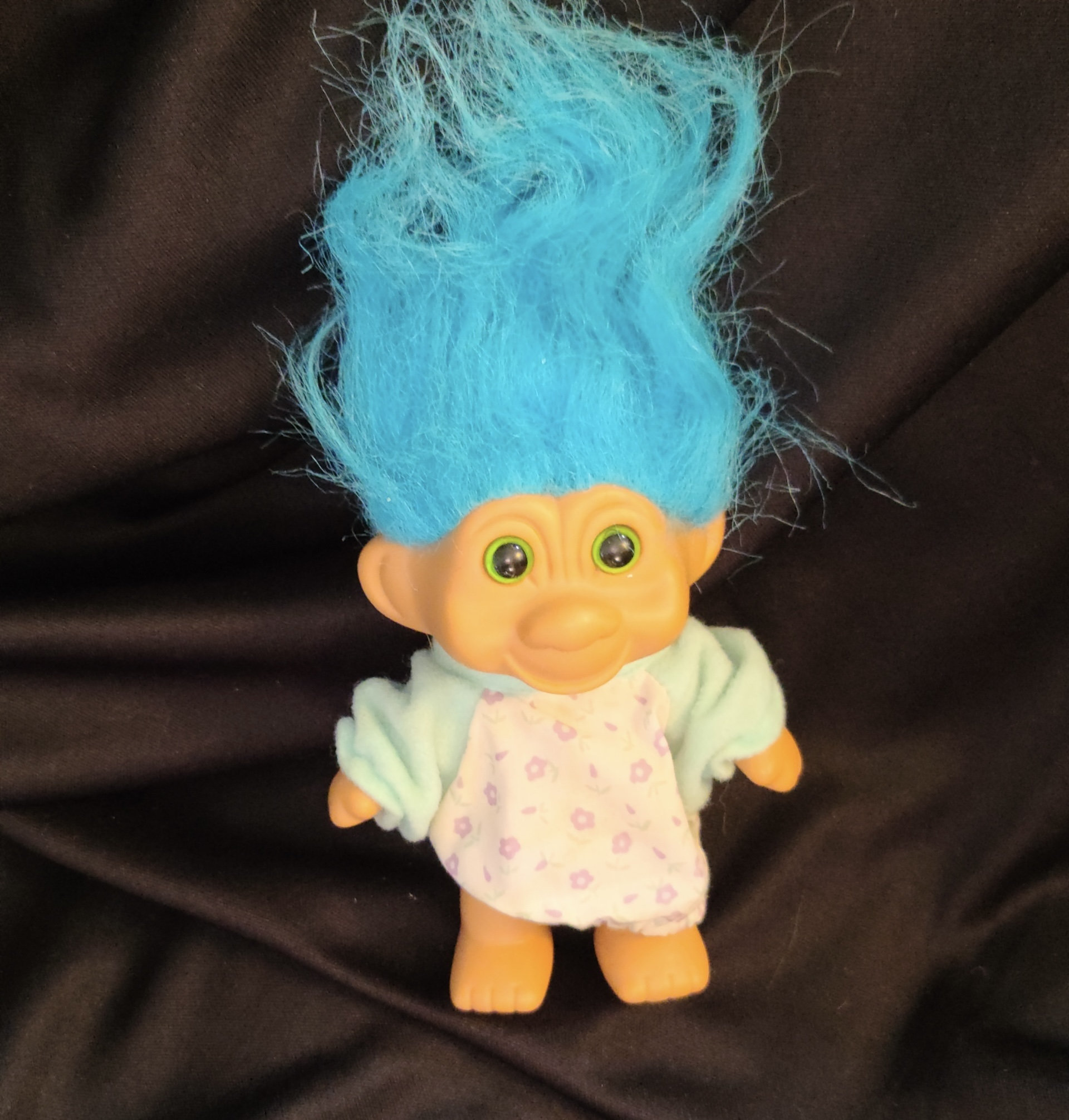 1991 Troll Doll Blue Hair Green Eyes 5 Inches - Etsy