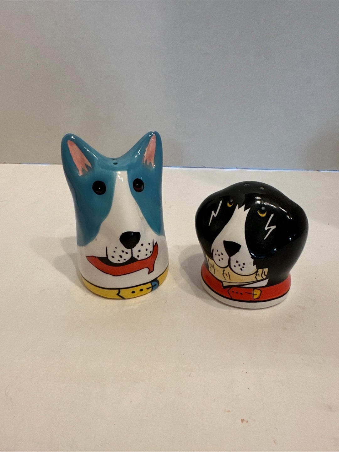 Dogzilla Hand Painted Ceramic Dog Salt and Pepper Shakers Candace ...