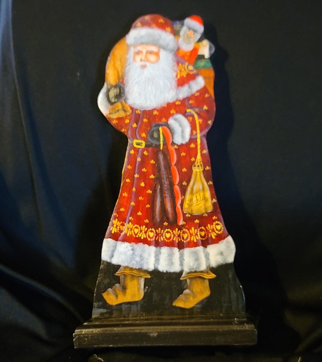 Father Christmas Hand Made Wooden Santa Figurine Milwaukee Santa Schulz ...