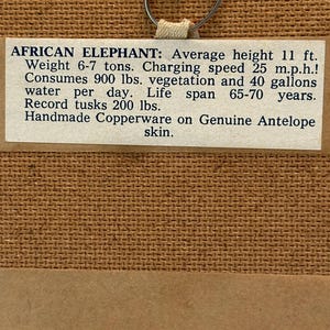 Handmade Copper African Elephant Wall Art on Genuine Antelope Skin - Etsy