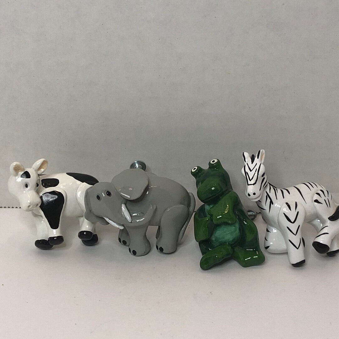 Vintage Knob Hill Animal Drawer Cabinet Knobs Pulls Cow Frog Elephant ...