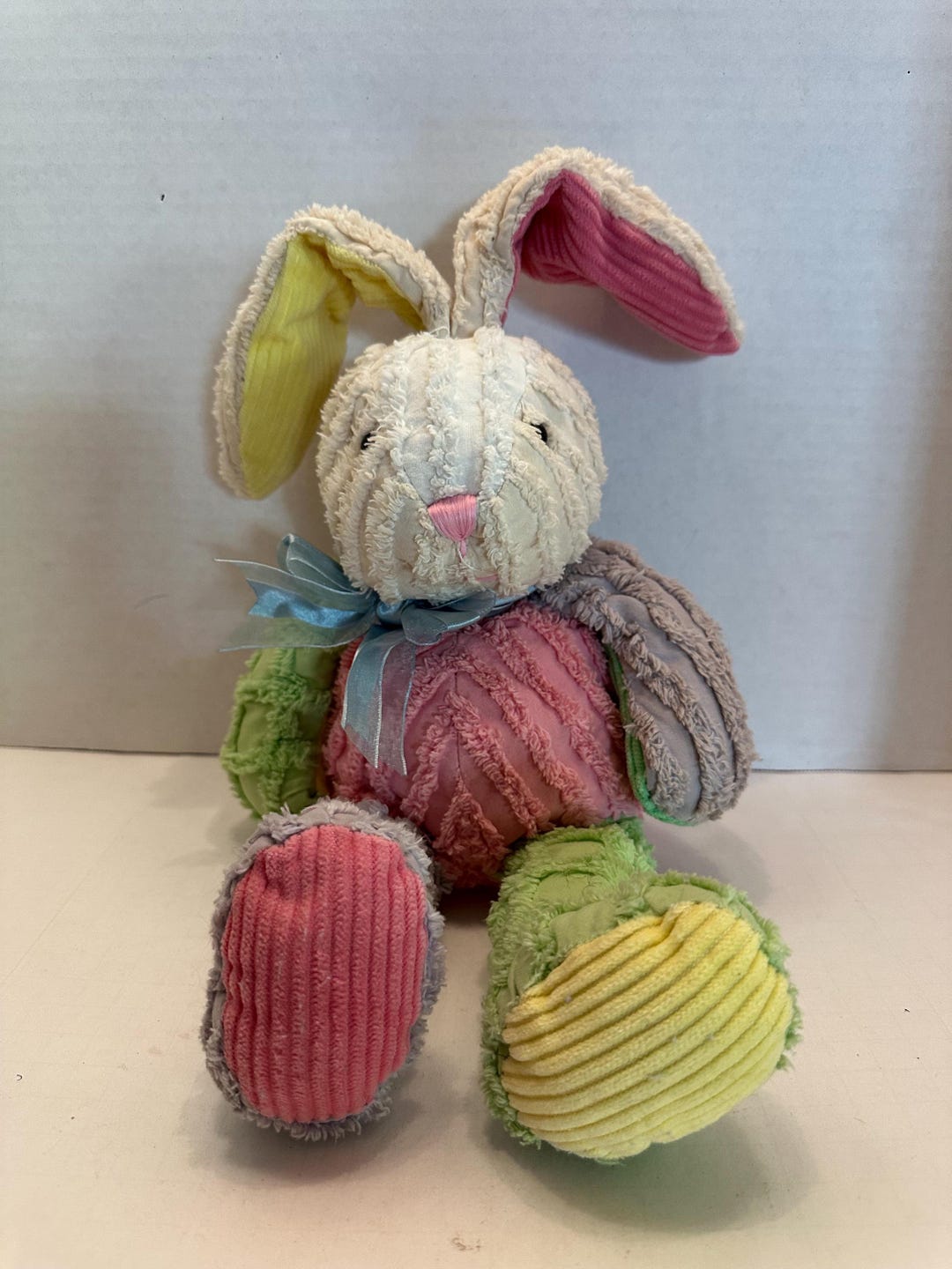 Chenille Corduroy Pastel Floppy Bunny Stuffed Animal Plush - Etsy