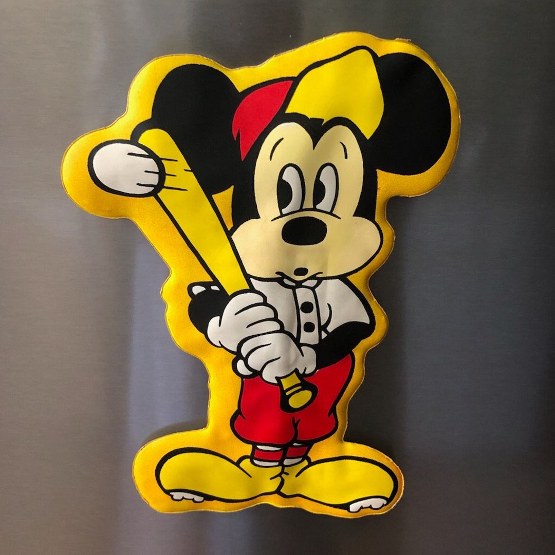 Vintage Walt Disney Charter Mickey Mouse Baseball Player Magnet - Etsy