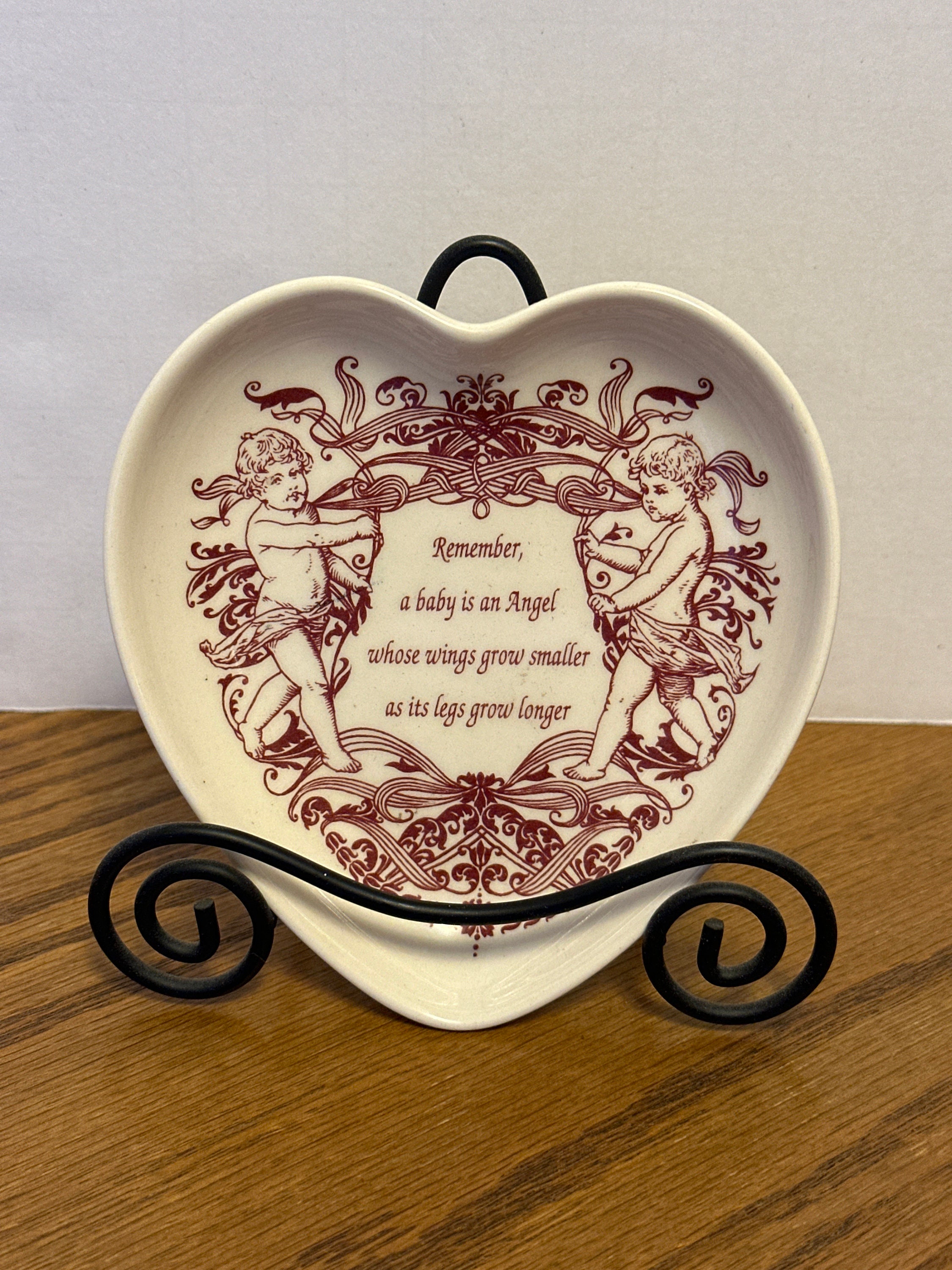 Vintage Spode Heart Cupids Mark Twain Baby Angel Wings Porcelain ...