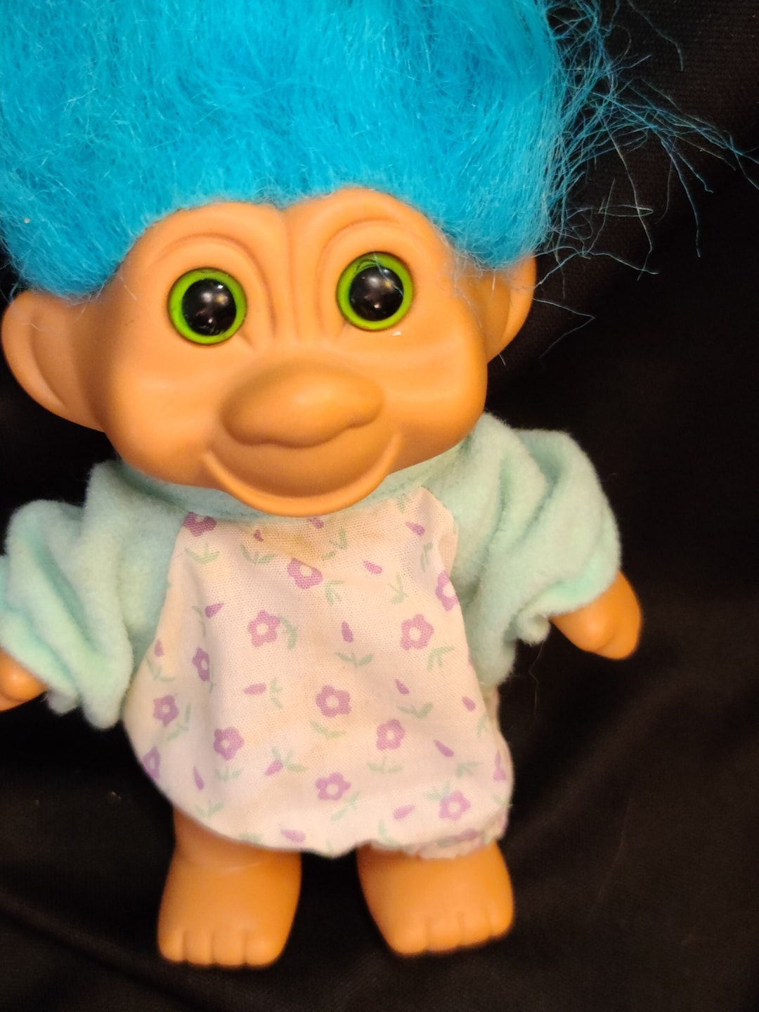 1991 Troll Doll Blue Hair Green Eyes 5 Inches - Etsy