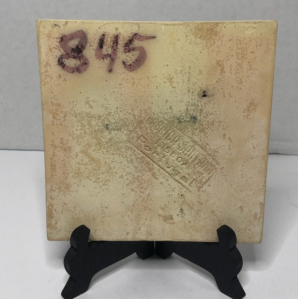 Vintage Cow and Maiden Tile Hand Painted Lisboa Portugal Fabrica ...