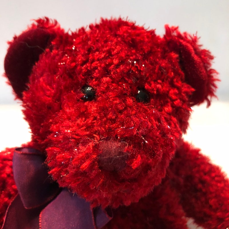 Red Teddy Bear - Etsy