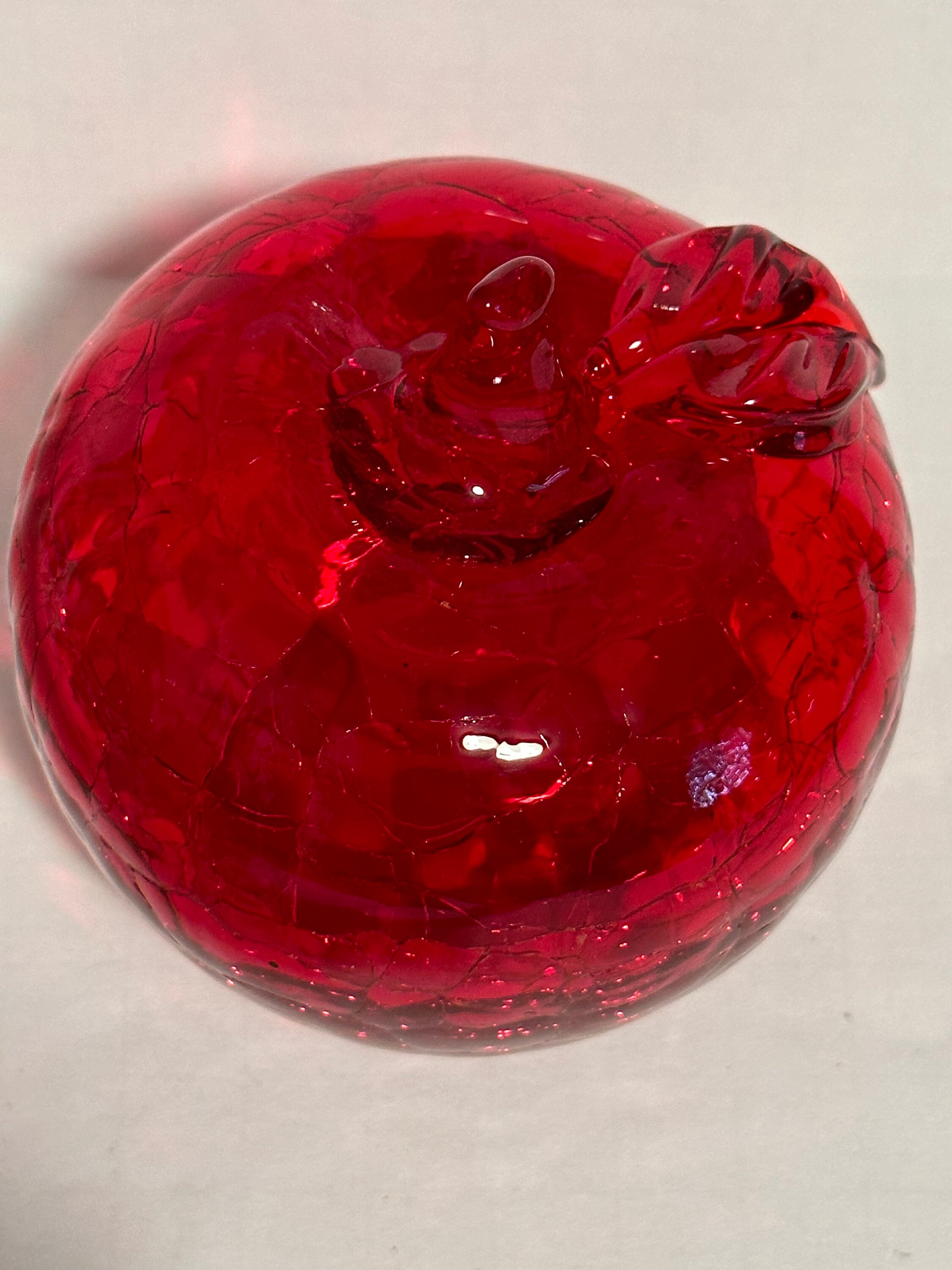Vintage Crackle Art Glass Red Apple Paperweight 3 1/2 Inch - Etsy