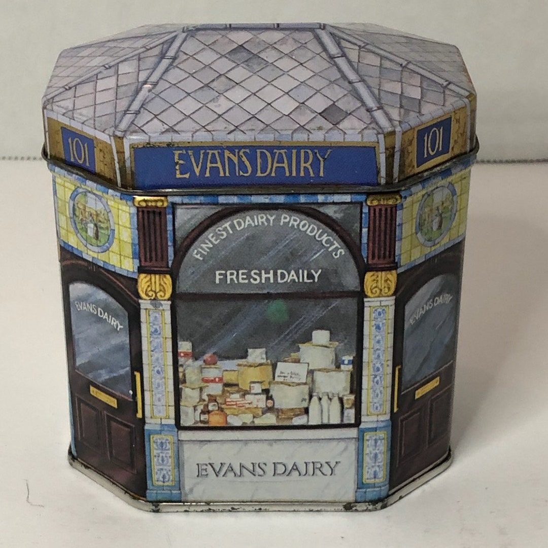 VTG Edwardian Collection Evan's Dairy Advertising Hinged Tin 1981 - Etsy