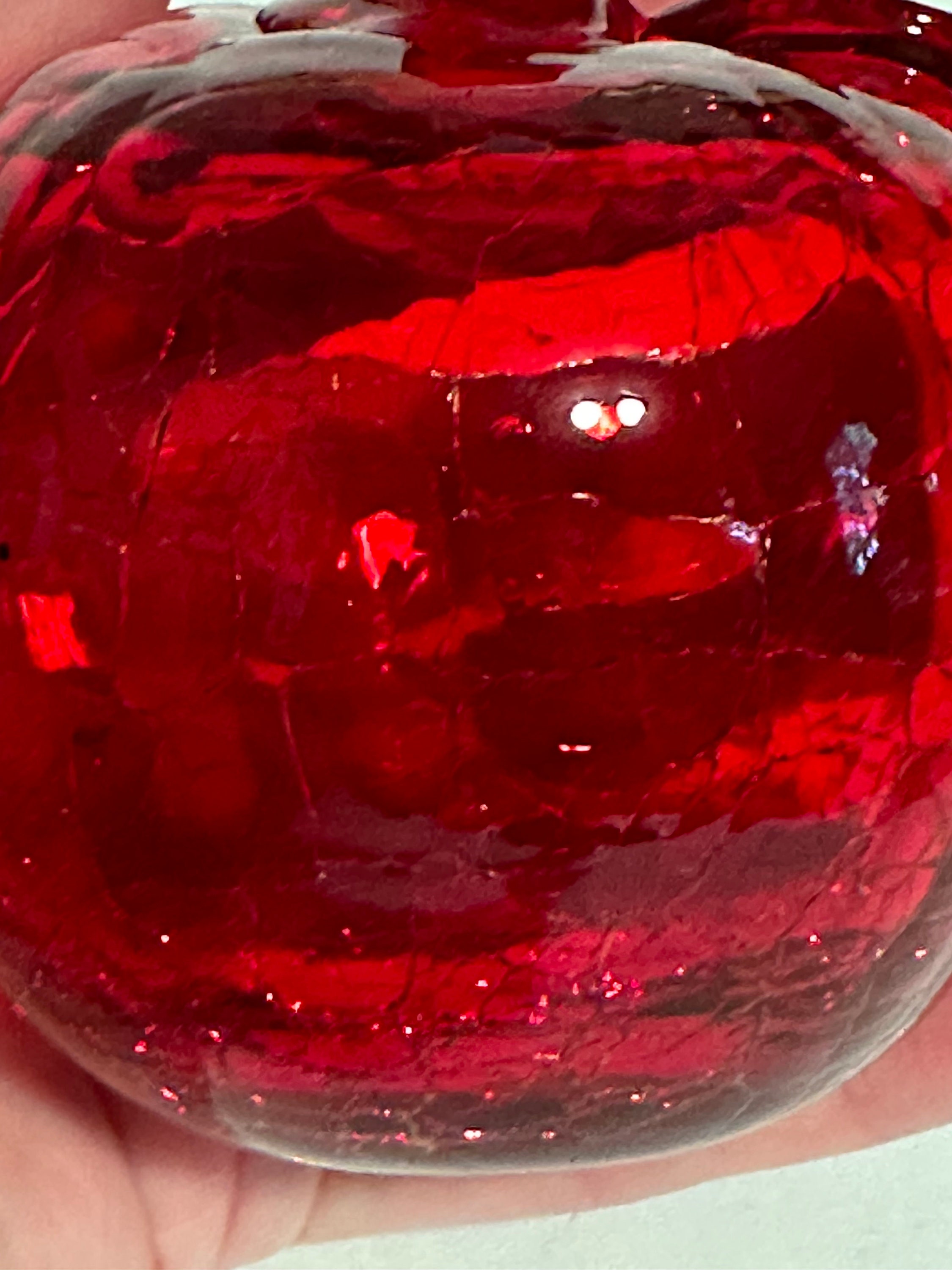 Vintage Crackle Art Glass Red Apple Paperweight 3 1/2 Inch - Etsy