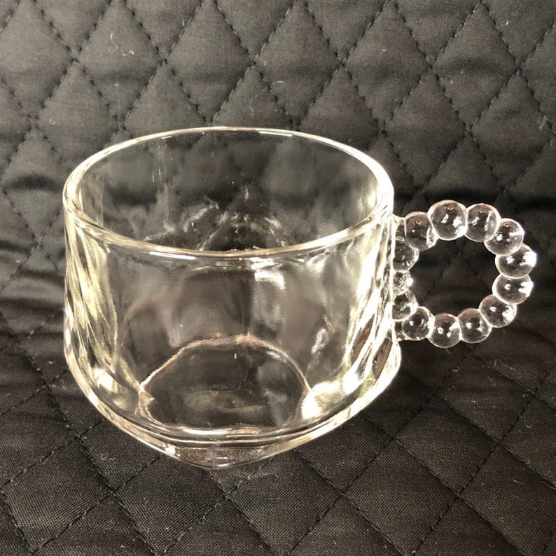 Antique Vintage Imperial Glass Candlewick Punch Bowl Cups Square Bottom ...