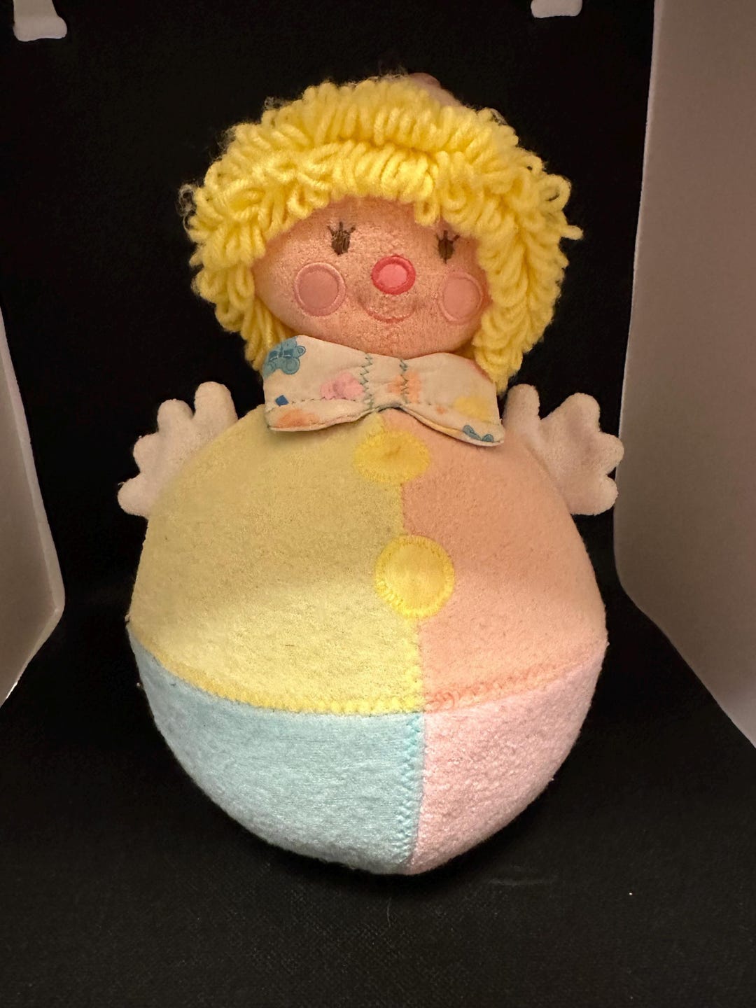 Cozy Bows Terry Cloth Clown Chim Rattle Ball Toy Pastel 1980s - Etsy