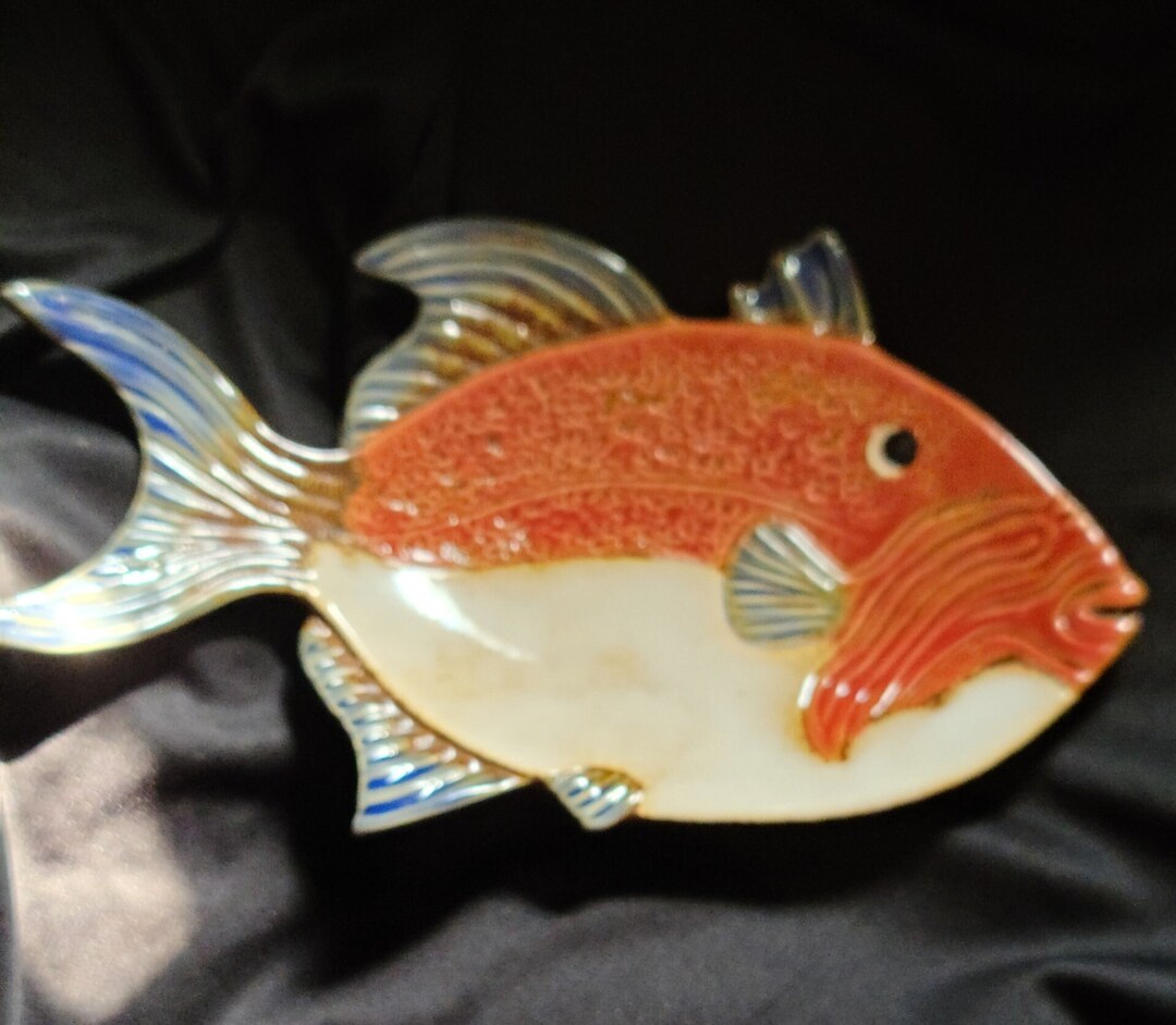 Pier 1 Hand Painted Porcelain Fish Platter - Etsy