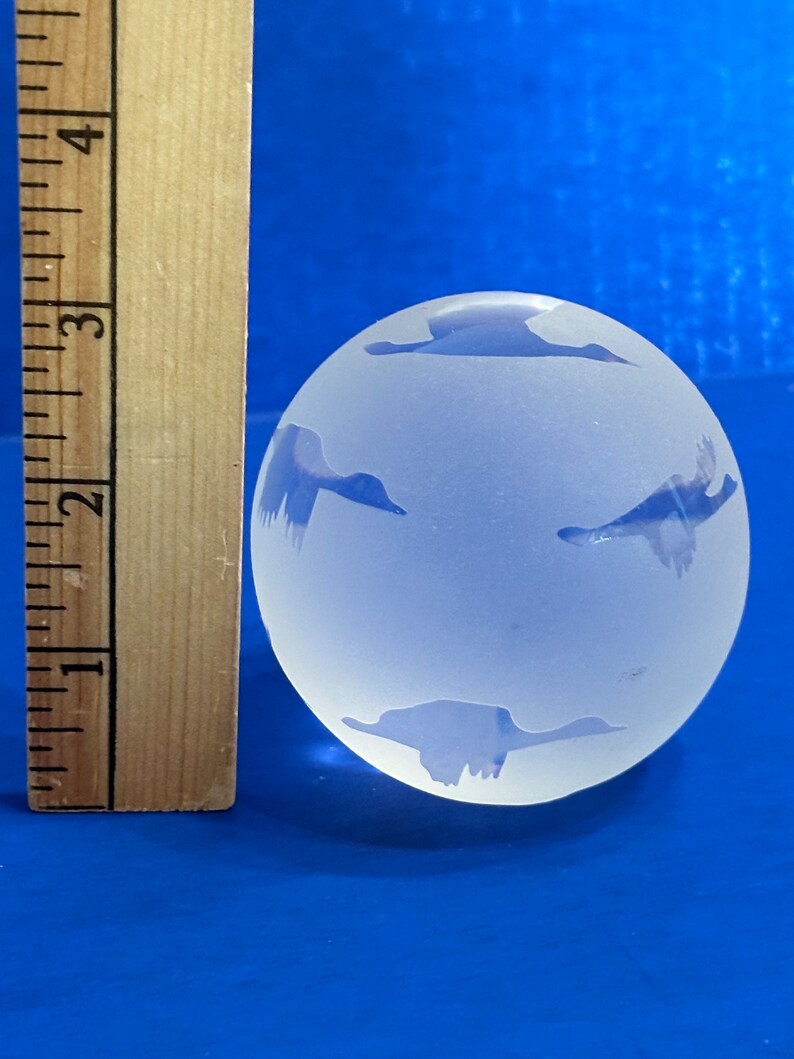 Arthur Court Goose Duck Frosted Etched Art Glass Paper Weight VTG 1993 ...