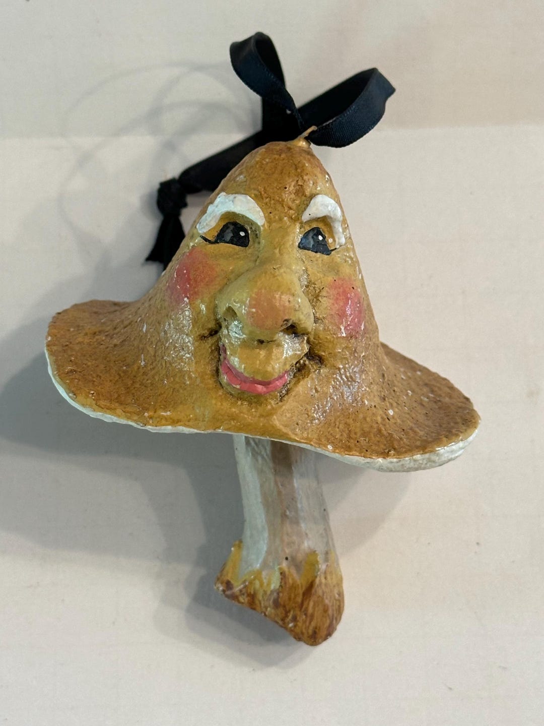 Anamorphic Smiling Big Nose Mushroom Resin Ornament Signed Rare 1993 - Etsy