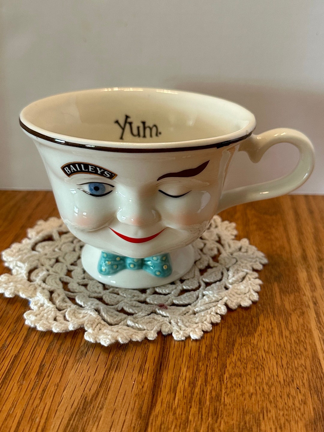 Vintage Baileys Irish Cream Winking Cup Yum Anthropomorphic Smiling Man ...