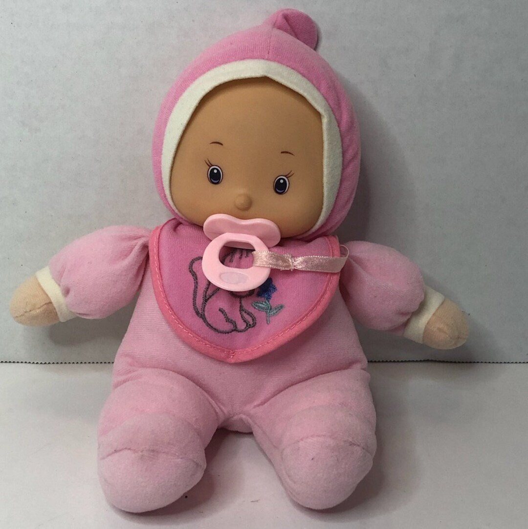 HK City Toys Doll Pink Plush Kitty Cat Flower Bib Open Mouth Pacifier ...