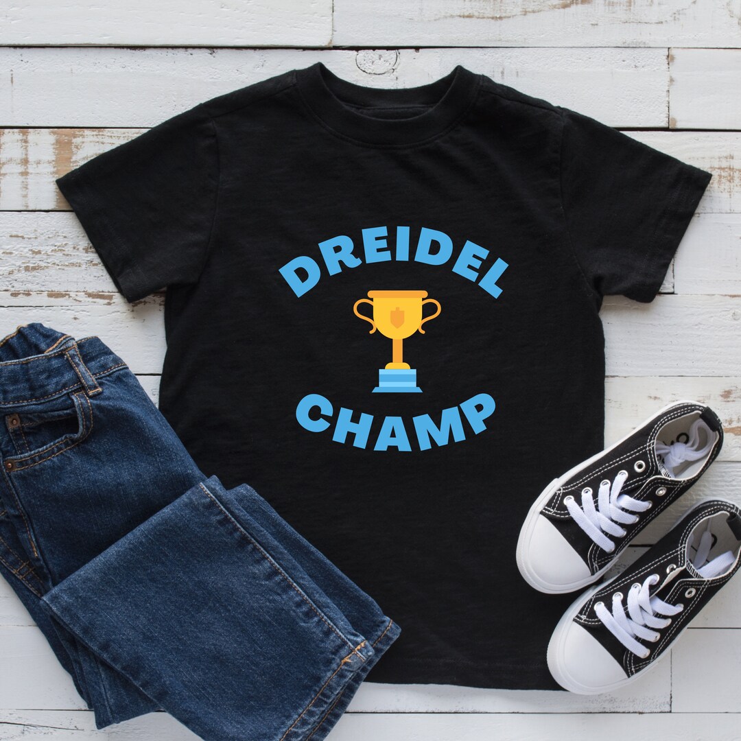 Dreidel Champ Kids Hanukkah Shirt, Dreidel Hanukkah Tshirt for Kids ...