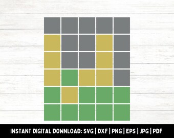 Wordle Puzzle Svg - Etsy