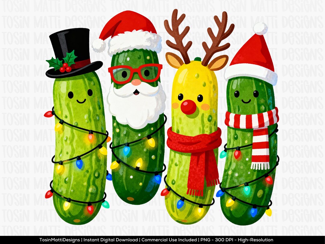 Funny Christmas Pickles PNG, Cute Holiday Pickle Clipart, Pickle Lover ...