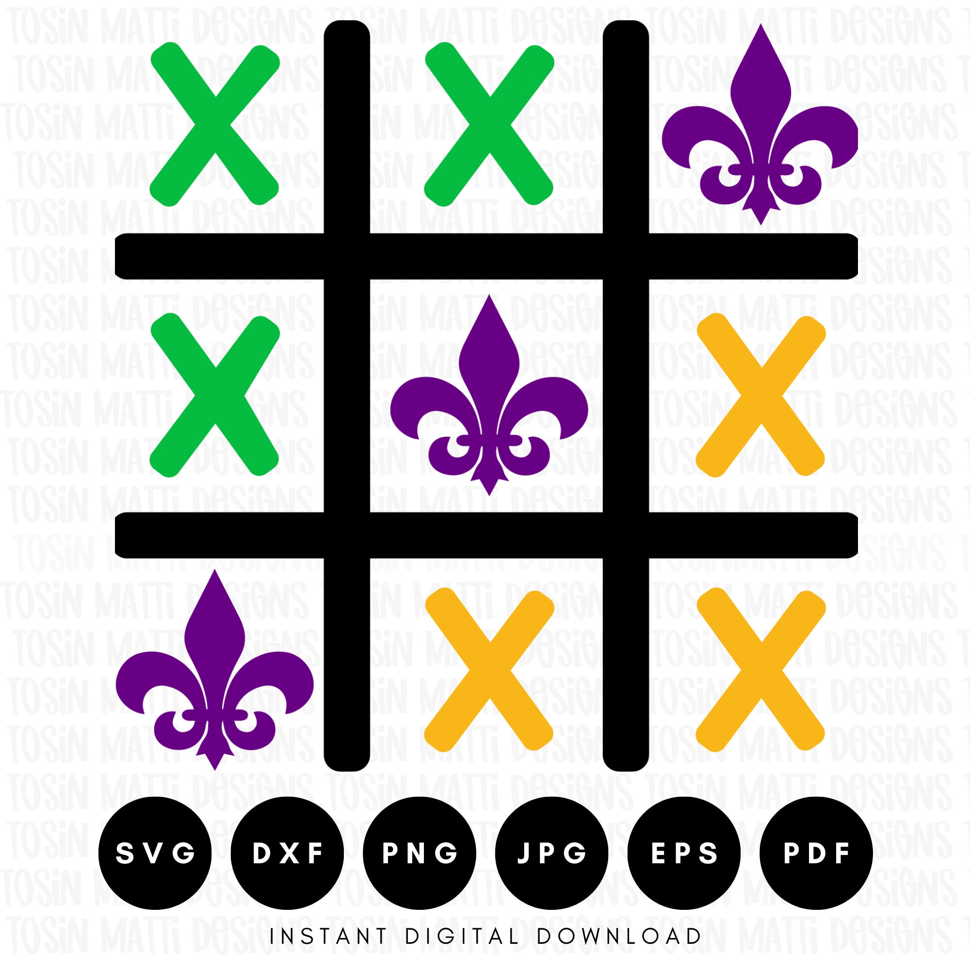 Mardi Gras Tic Tac Toe Svg, Tic Tac Toe Cut Files, Happy Mardi Gras ...
