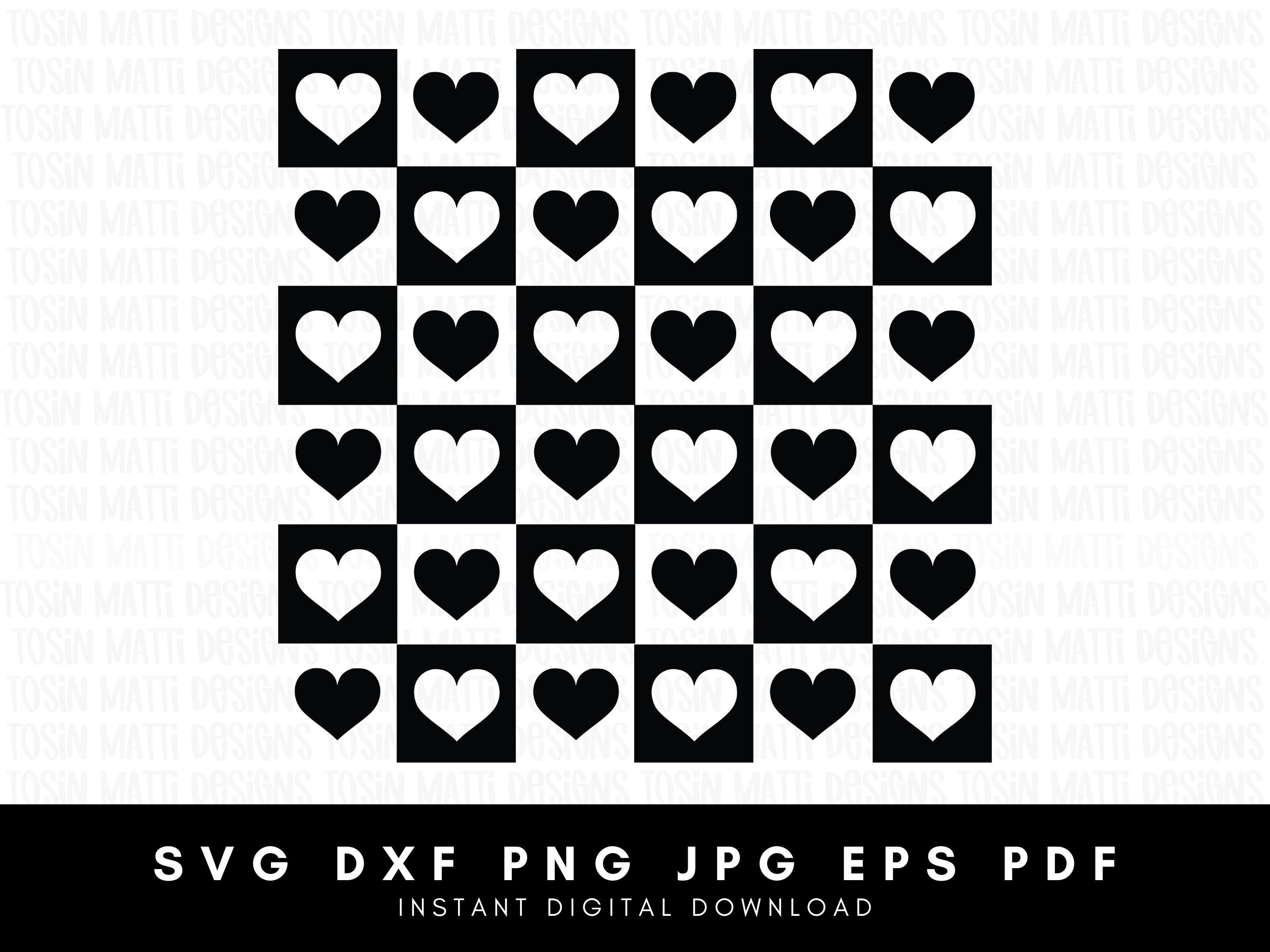 Checkered Heart Seamless Pattern Svg Checkered Background - Etsy