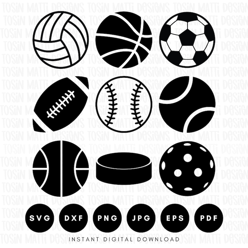 Sports Balls Svg - Etsy
