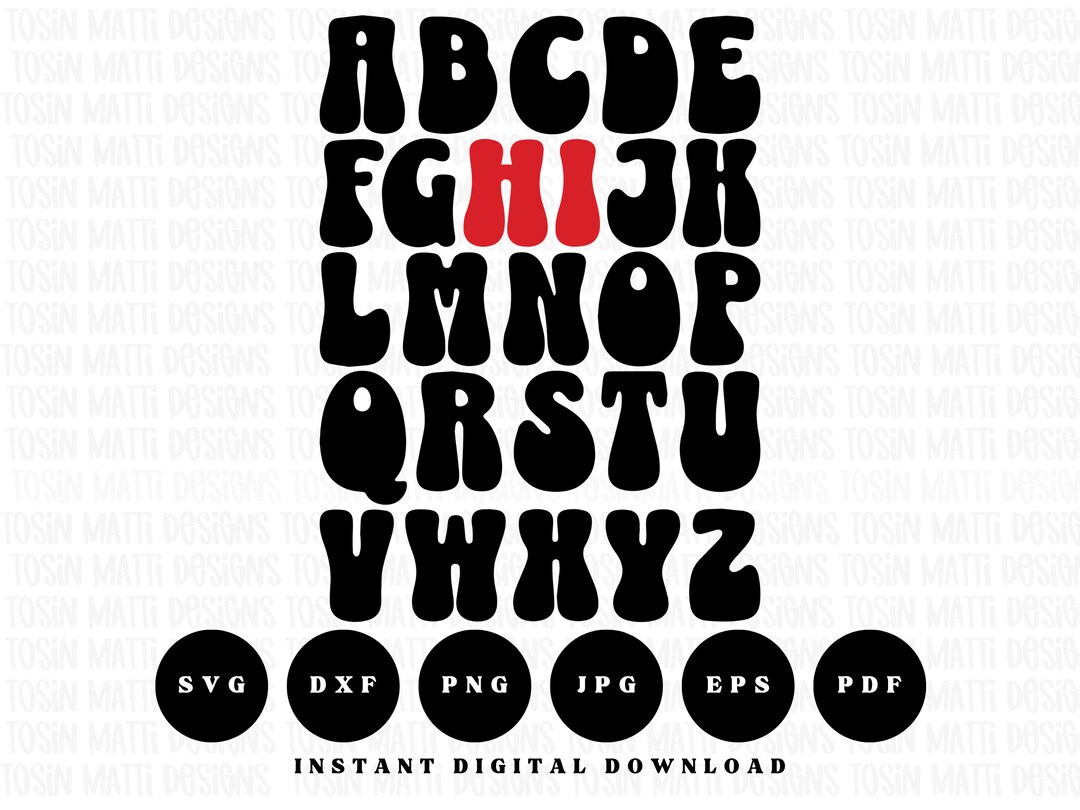 Retro Alphabet Hi Svg, Groovy ABC Svg, Back to School, Teacher Gift ...