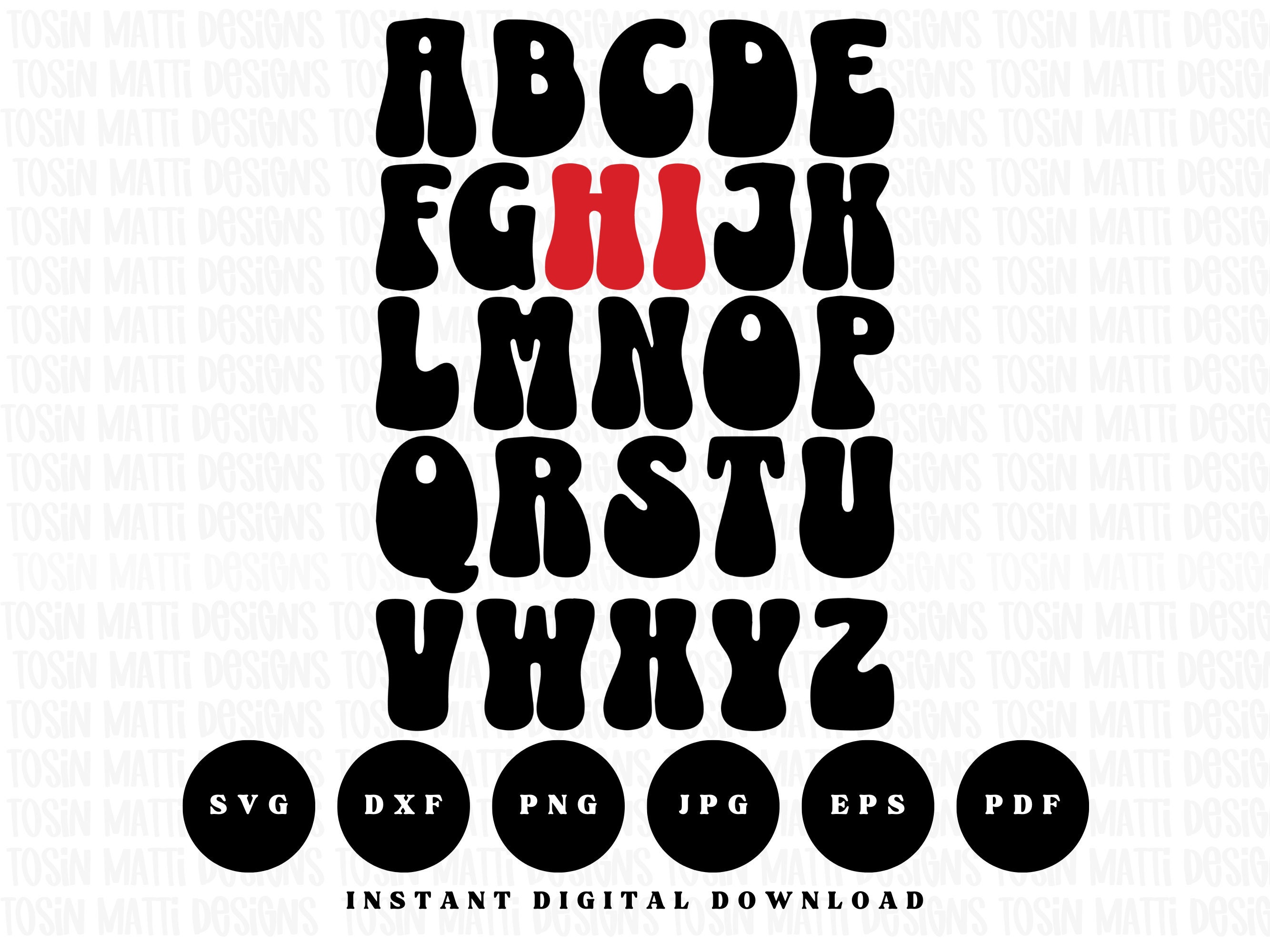 Retro Alphabet Hi Svg, Groovy ABC Svg, Back to School, Teacher Gift ...