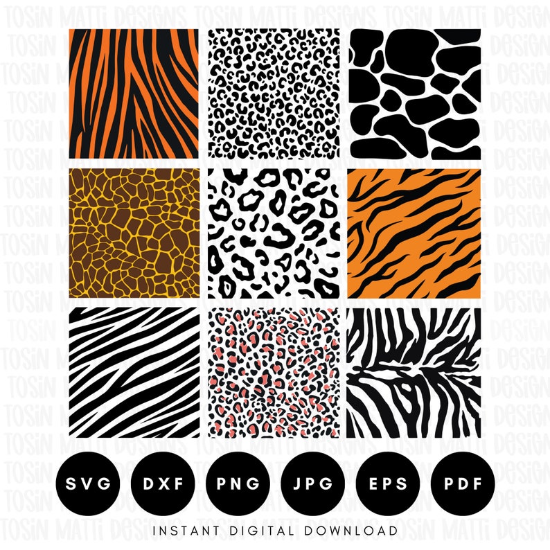 Animal Print Bundle SVG, Animal Pattern Svg, Zebra Svg, Giraffe Svg ...