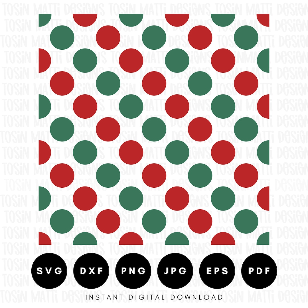 Christmas Polka Dots Pattern Svg, Holiday Dots Background Png, Dotted ...