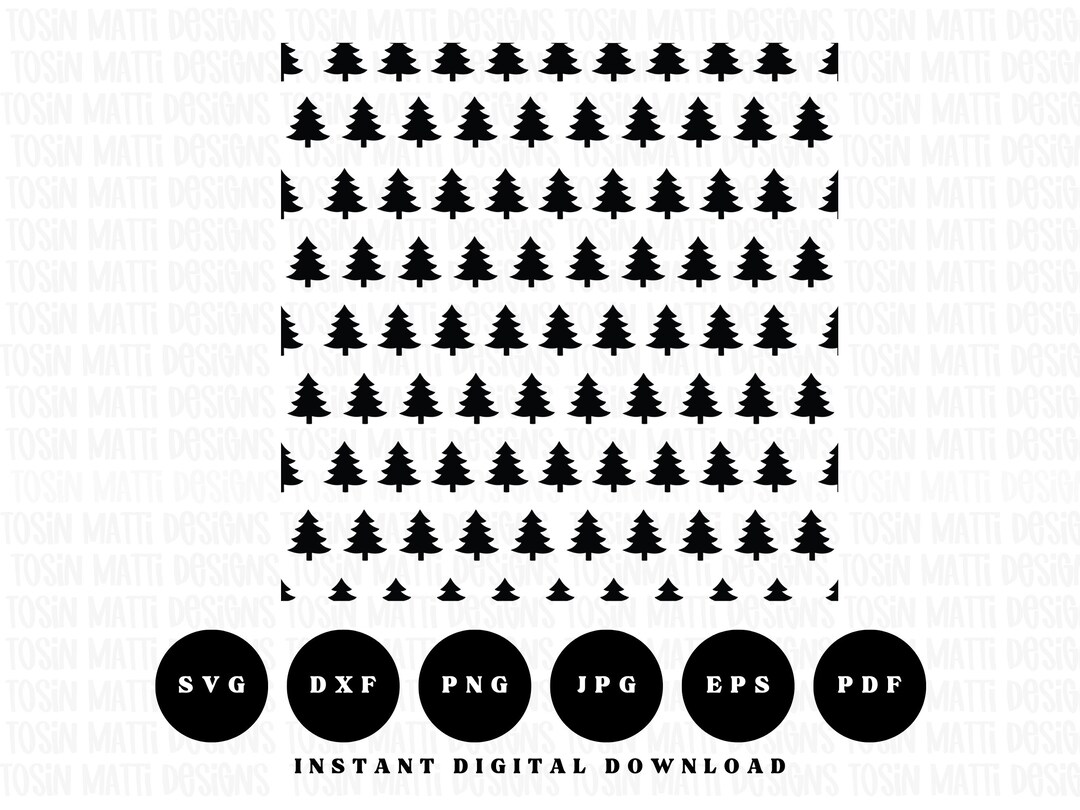 Pine Tree Pattern Svg, Seamless Christmas Tree Digital Paper for ...