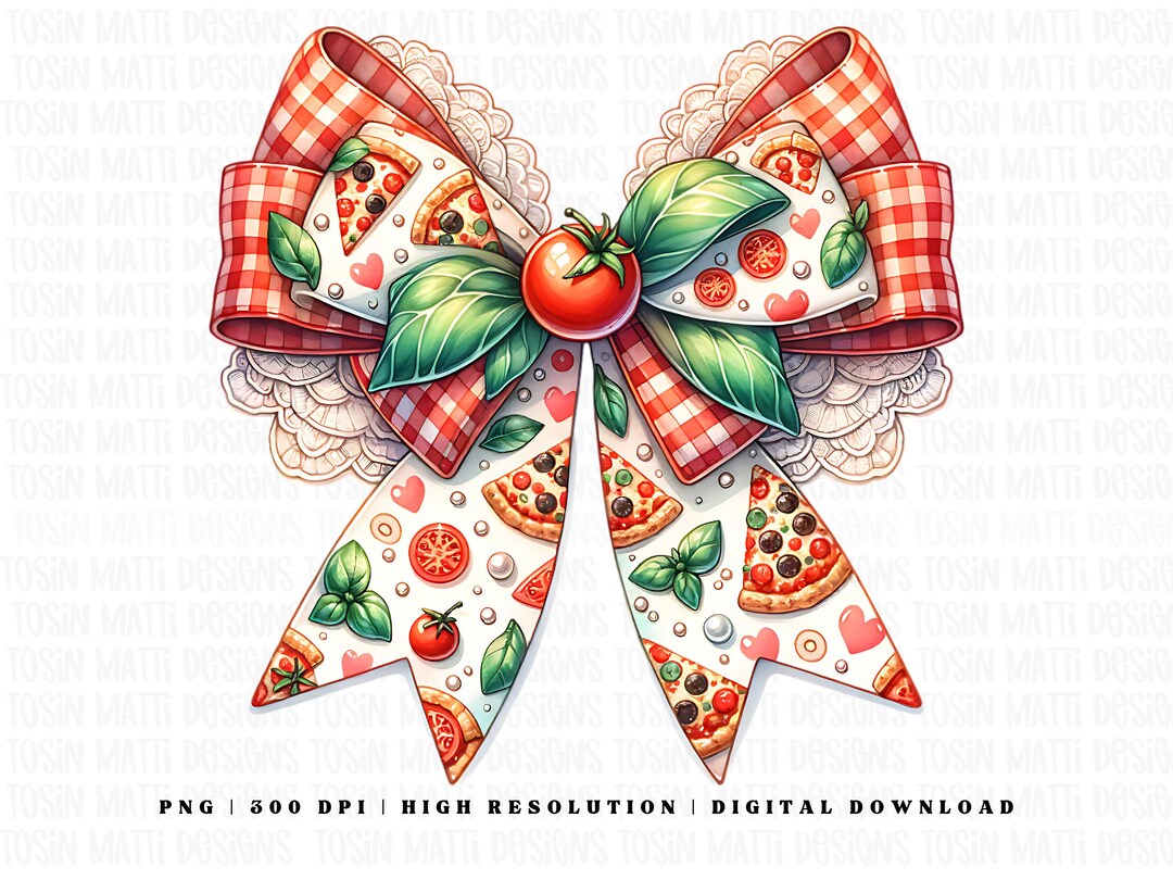 Pizza Day Coquette Bow PNG, Watercolor Pizza Clipart, Pizza Shirt ...
