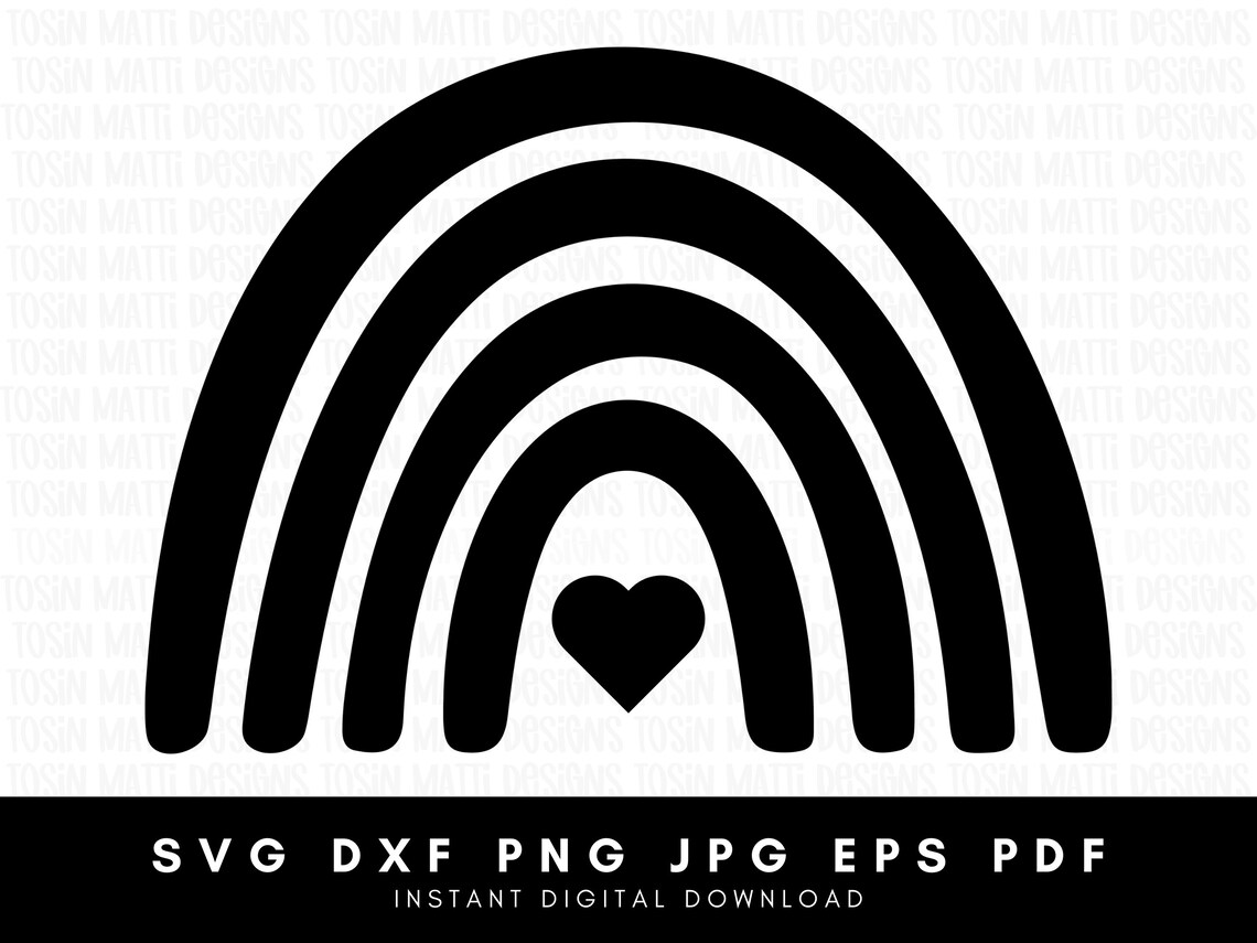 Boho Rainbow Heart SVG / Rainbow Cut File SVG / Rainbow - Etsy Canada