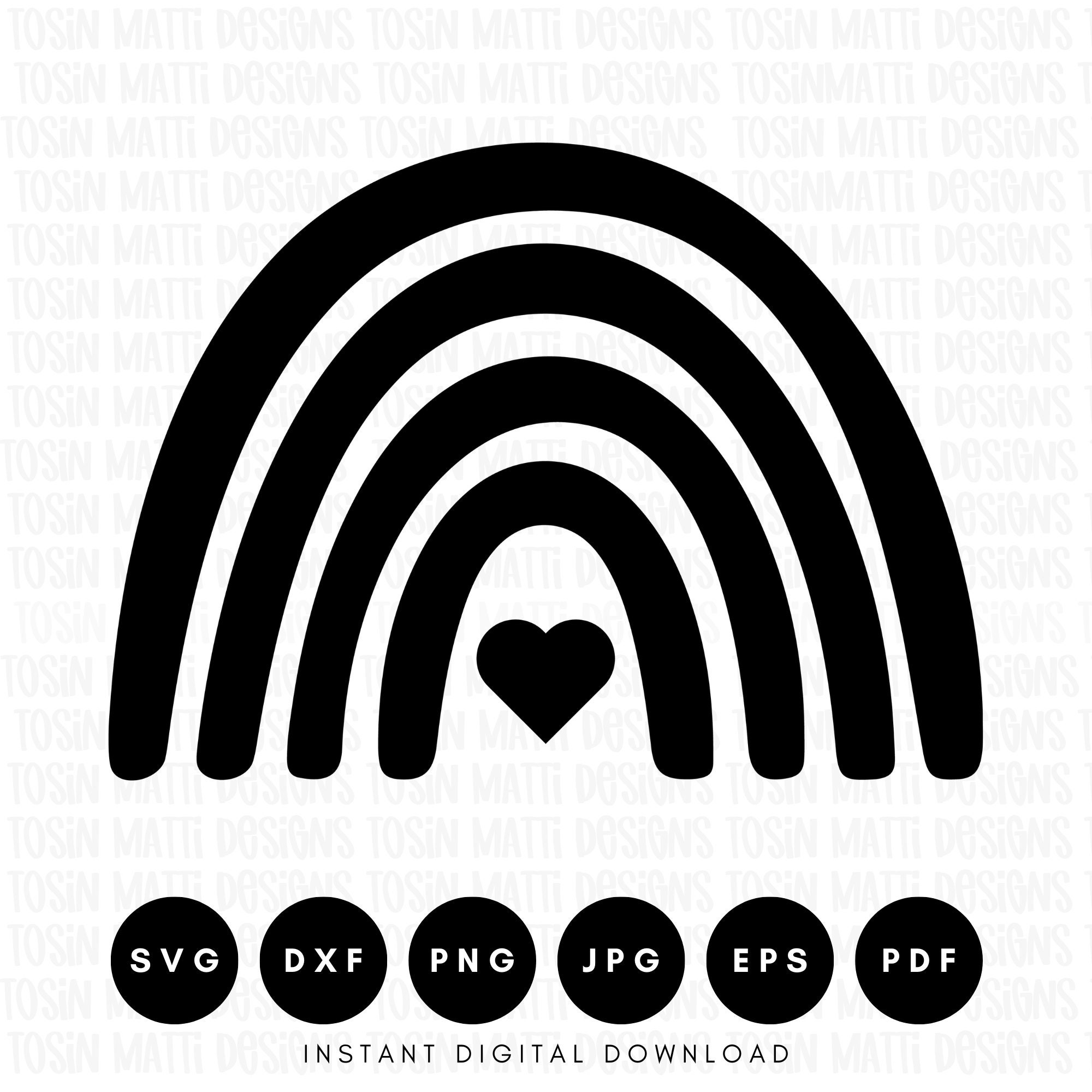 Boho Rainbow Heart Svg, Rainbow Cut File Svg, Rainbow Clipart, Nursery ...