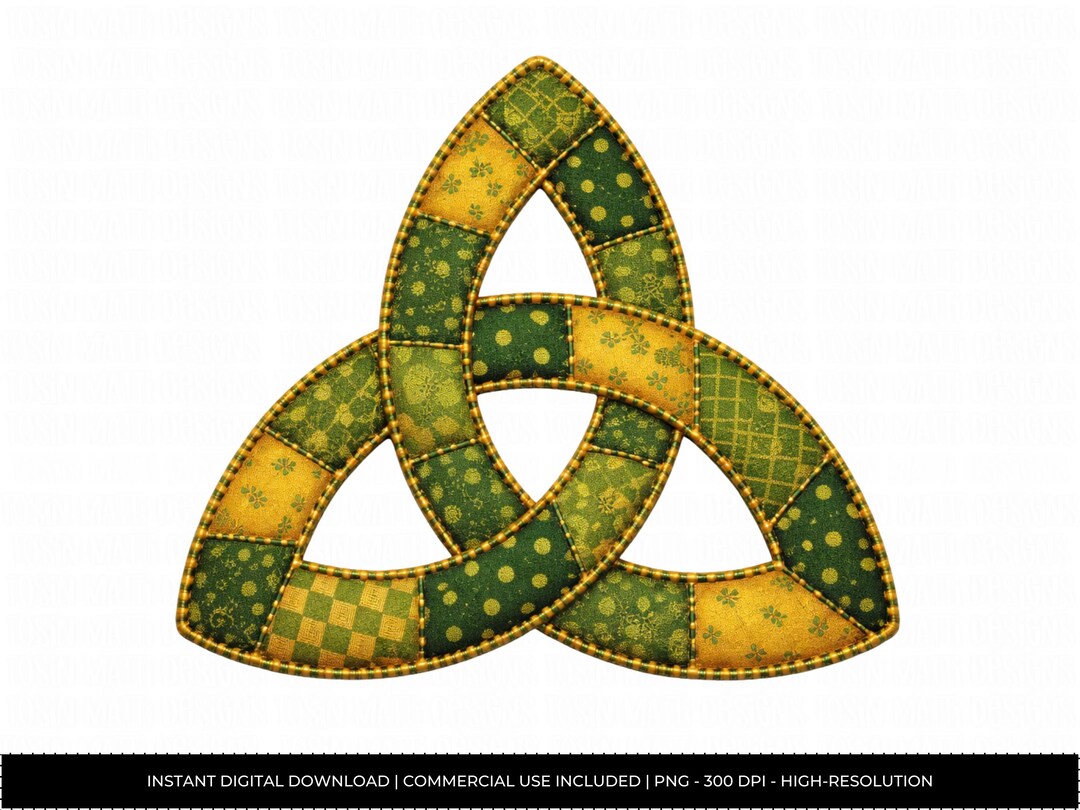 Patchwork Celtic Knot PNG – St. Patrick’s Day Irish Symbol, Faux Fabric ...
