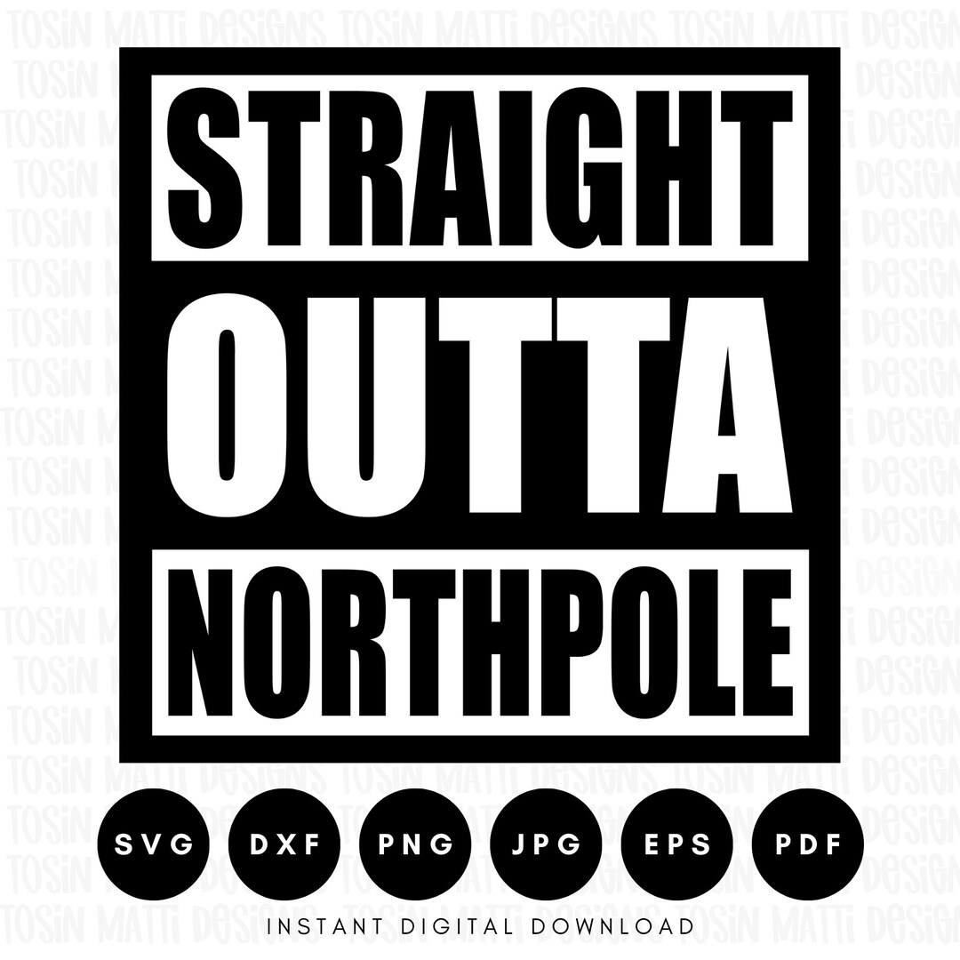 Straight Outta North Pole Svg, Retro Svg Christmas, Holiday Svg, Winter ...